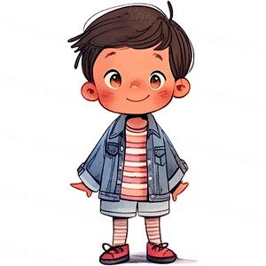 Kids PNG Clipart Set of Cute Happy Cartoon Kids Pictures Little Boys ...