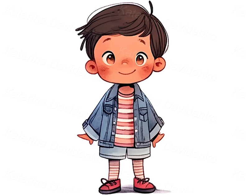 Kids PNG Clipart Set of Cute Happy Cartoon Kids Pictures Little Boys ...