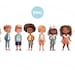 Clipart Set Cute Cartoon Multiethnic Kindergarten Kids Casual Clothes ...