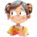 Kids Emotions PNG Clipart Set. Cartoon Little Girl With Different ...
