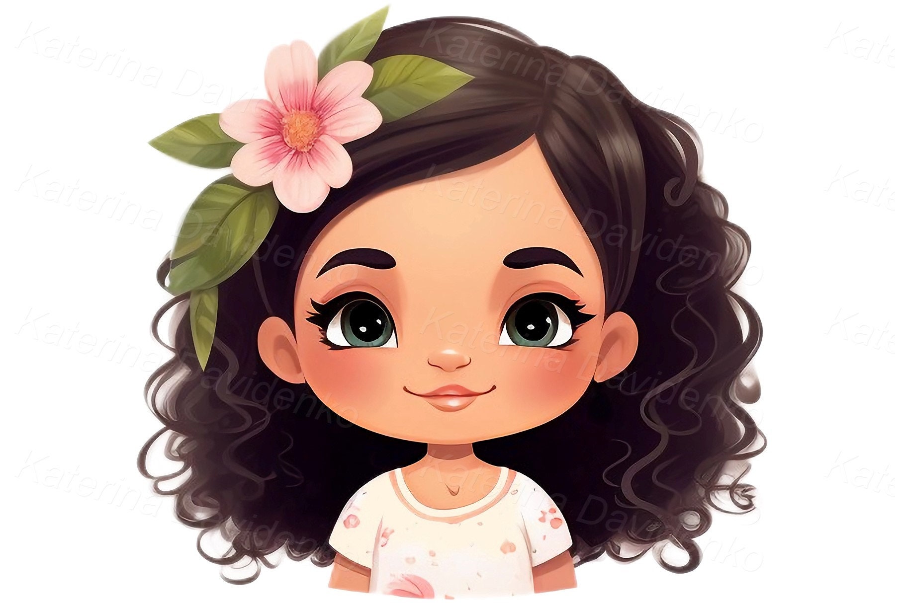 Cartoon Happy Kids Faces Clipart, Set of Little Girls Avatars ...