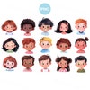 Children Emotions. Collection of Cartoon Kids Faces. Set of Avatar PNG ...