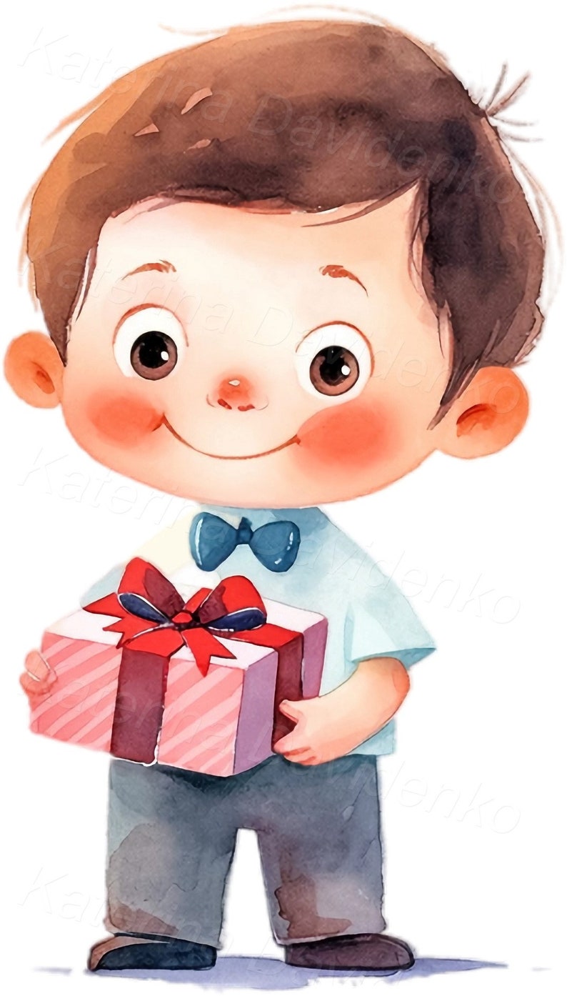 Clipart Set of Cartoon Little Children With Different Symbol Signs and ...