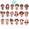 Kids PNG Clipart. Happy Cartoon Little Children Standing in a Row. Cute ...