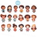 Kids PNG Clipart. Happy Cartoon Little Children Standing in a Row. Cute ...