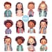 Children Emotions. Collection of Cartoon Kids Faces. Set of Avatar PNG ...