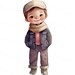 Set of Cute Cartoon Little Kids in Autumn Casual Clothes Standing in a ...