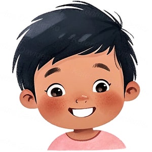 Collection of Cartoon Happy Kids Faces Png Clipart, Multinational ...