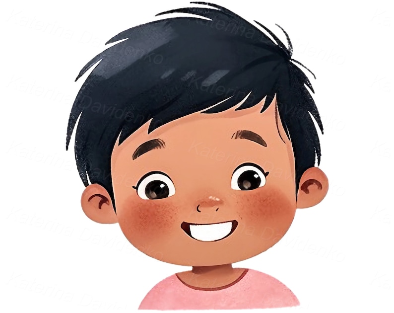 Collection of Cartoon Happy Kids Faces Png Clipart, Multinational ...