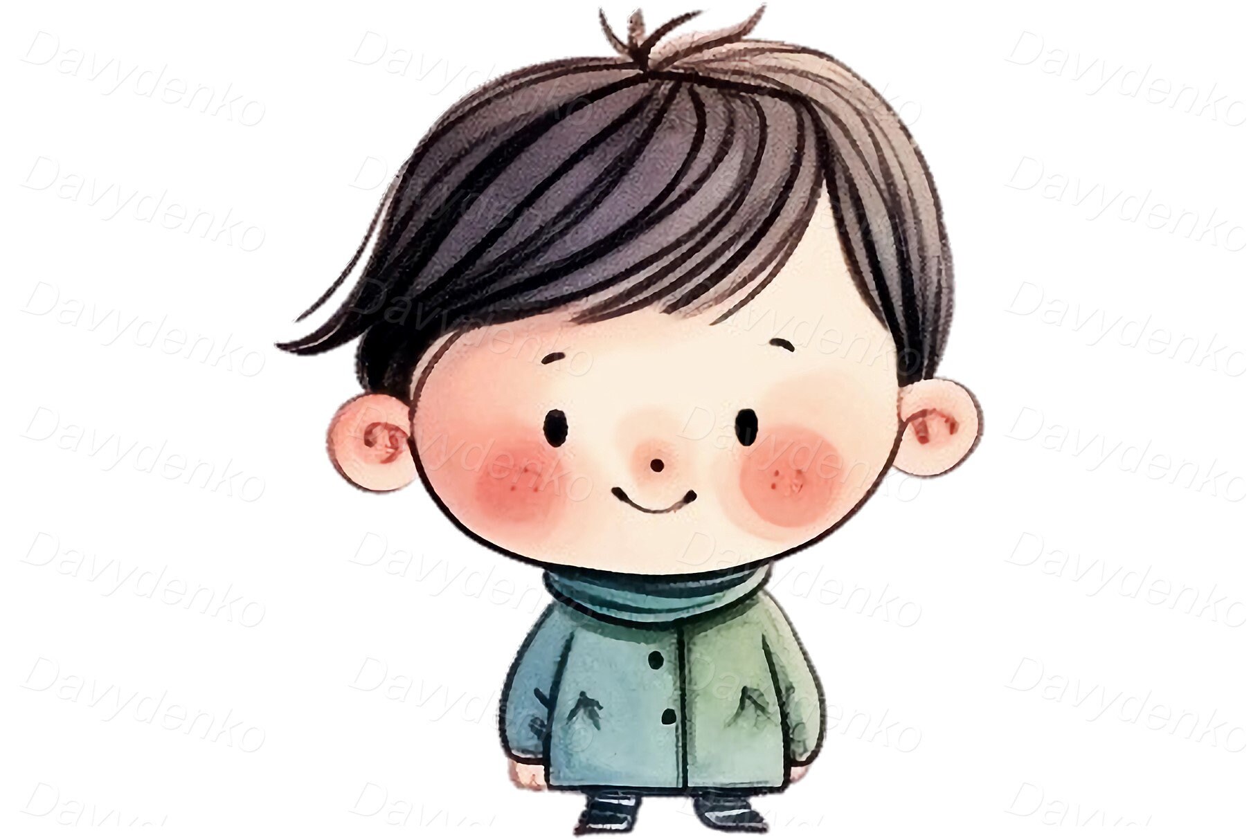 Happy Cartoon Kids Clipart. Set of Cute Kindergarten Kids, Little Boys ...