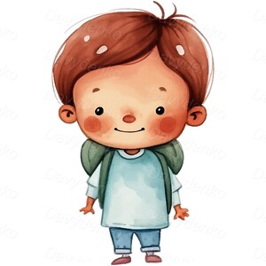 Cartoon Kindergarten Kids, Isolated PNG Children Clipart. Cute Little ...