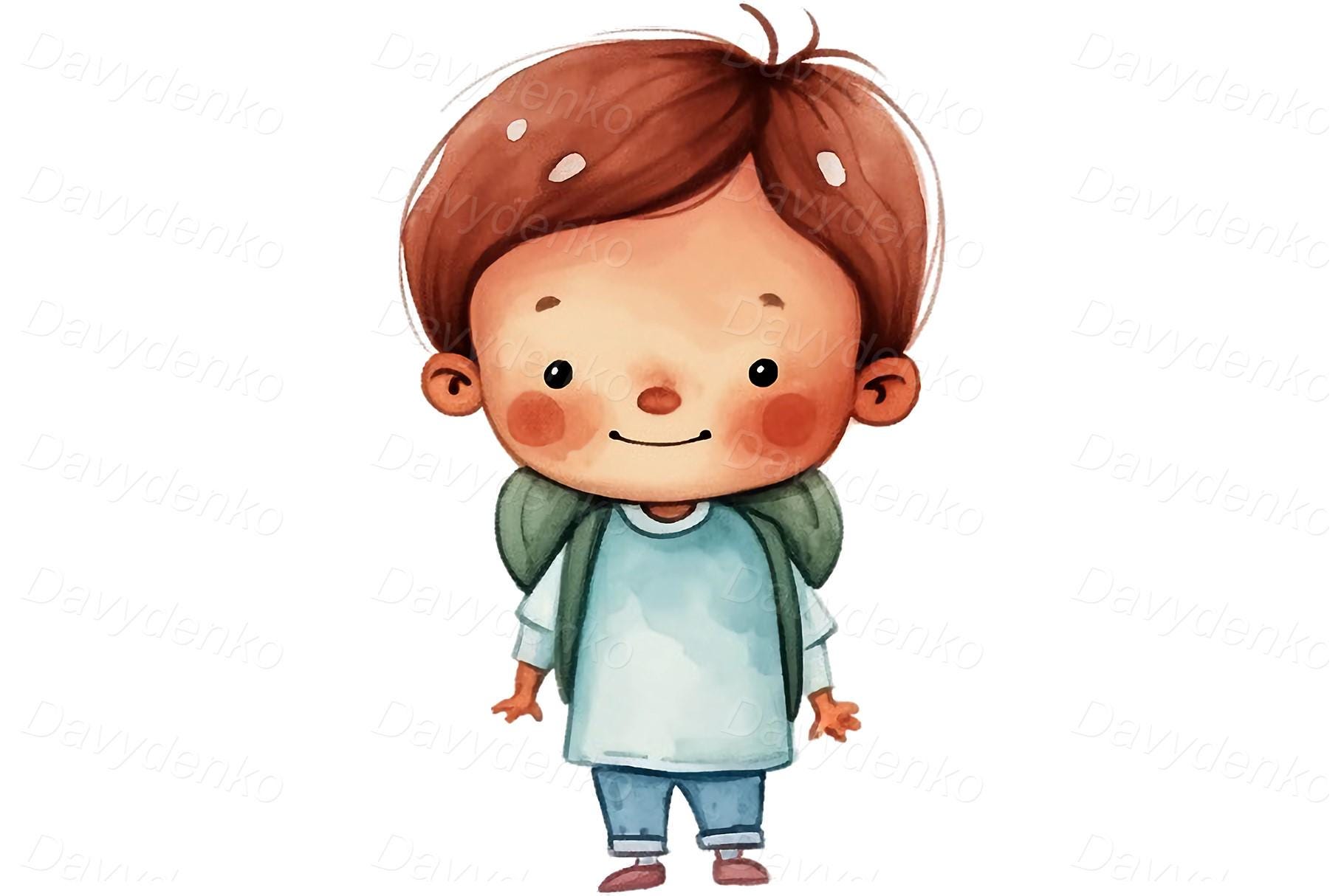 Cartoon Kindergarten Kids, Isolated PNG Children Clipart. Cute Little ...
