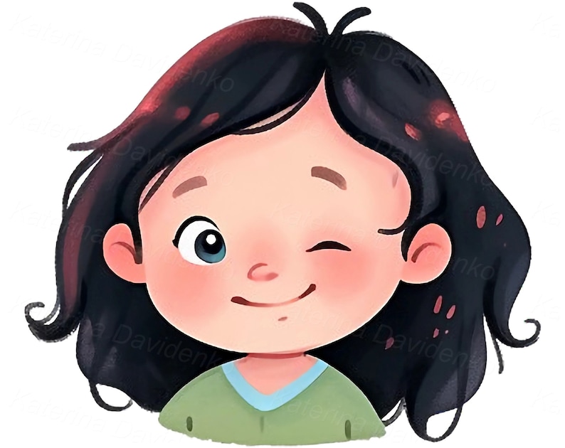 Collection of Cartoon Multiethnic Little Kids Faces Png Clipart ...