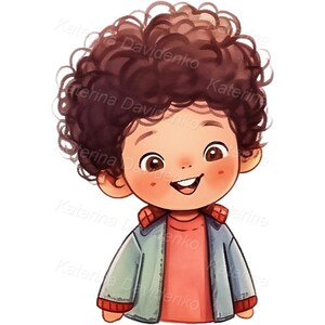 Collection of Happy Cartoon Kids Clipart, Isolated Illustration of ...