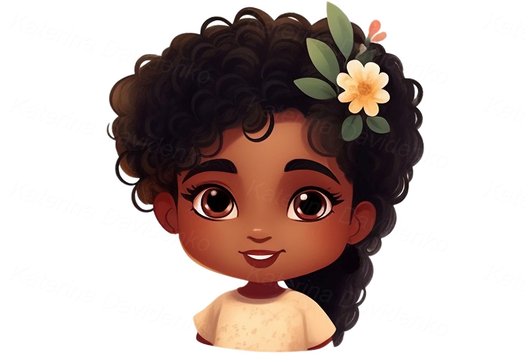 Cartoon Smiling Little Girl Faces Clipart, Collection of Kids PNG ...