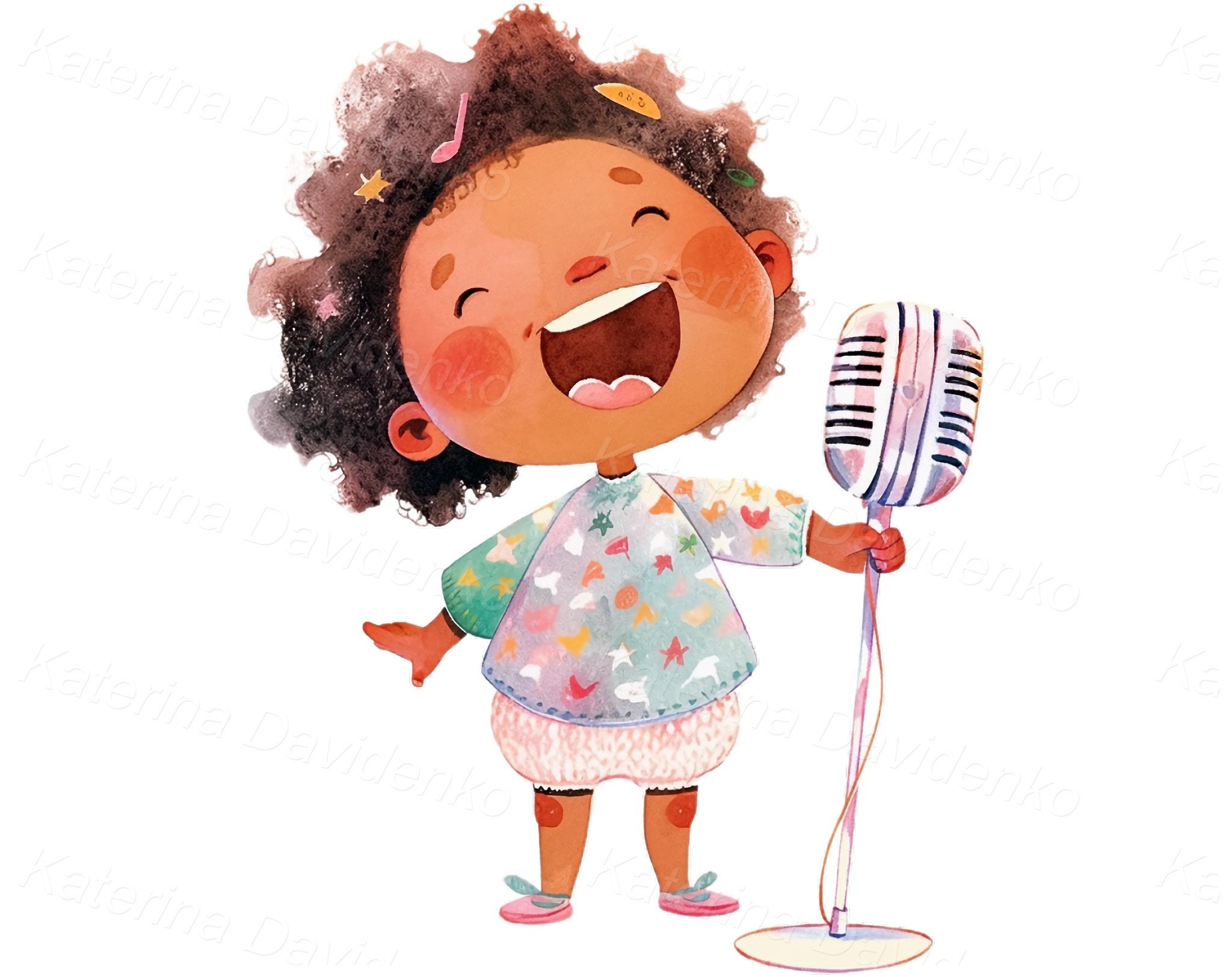 Set of Isolated Watercolor Cartoon Kids PNG Clipart, Children ...