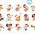 Cartoon Boys and Girls in Spring Casual Clothes Standing in a Row ...