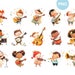 Children Playing Musical Instruments and Singing Songs, Kids Clipart ...