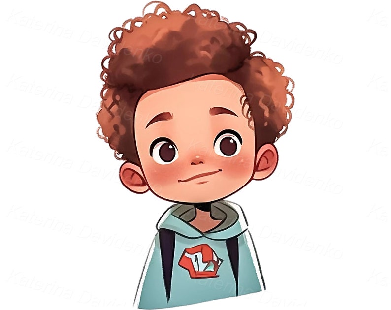 Set of Multinational Cartoon Little Kids Clipart, Smiling Children ...