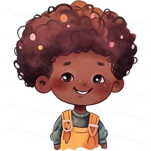 Happy Cartoon Kids Heads Png Clipart Set, Multinational Smiling ...