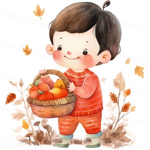Cartoon Little Kids Outdoor Clipart, Autumn Weather, Children Season ...