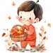 Cartoon Little Kids Outdoor Clipart, Autumn Weather, Children Season ...