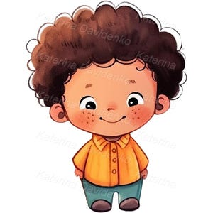 Happy Cartoon Kids Standing Clipart. Transparent PNG Children ...