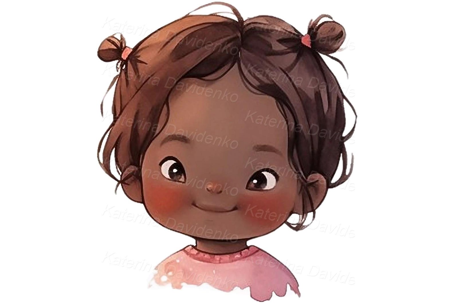 Happy Cartoon Kids Faces Set, Watercolor Kids PNG Clipart, Isolated ...