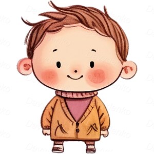 Happy Kids PNG Clipart Set of Cute Kindergarten Cartoon Kids Little ...