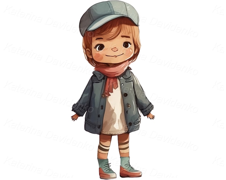 Cute Little Cartoon Boys and Girls in Different Spring Casual Clothes ...