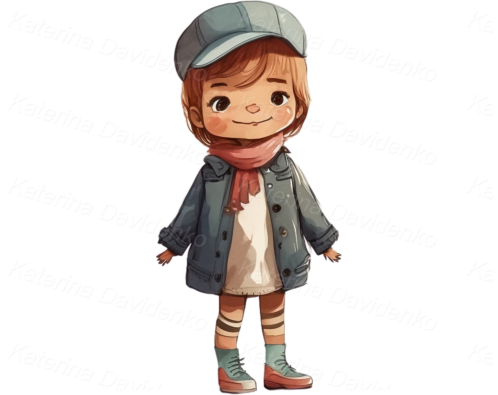 Cute Little Cartoon Boys and Girls in Different Spring Casual Clothes ...