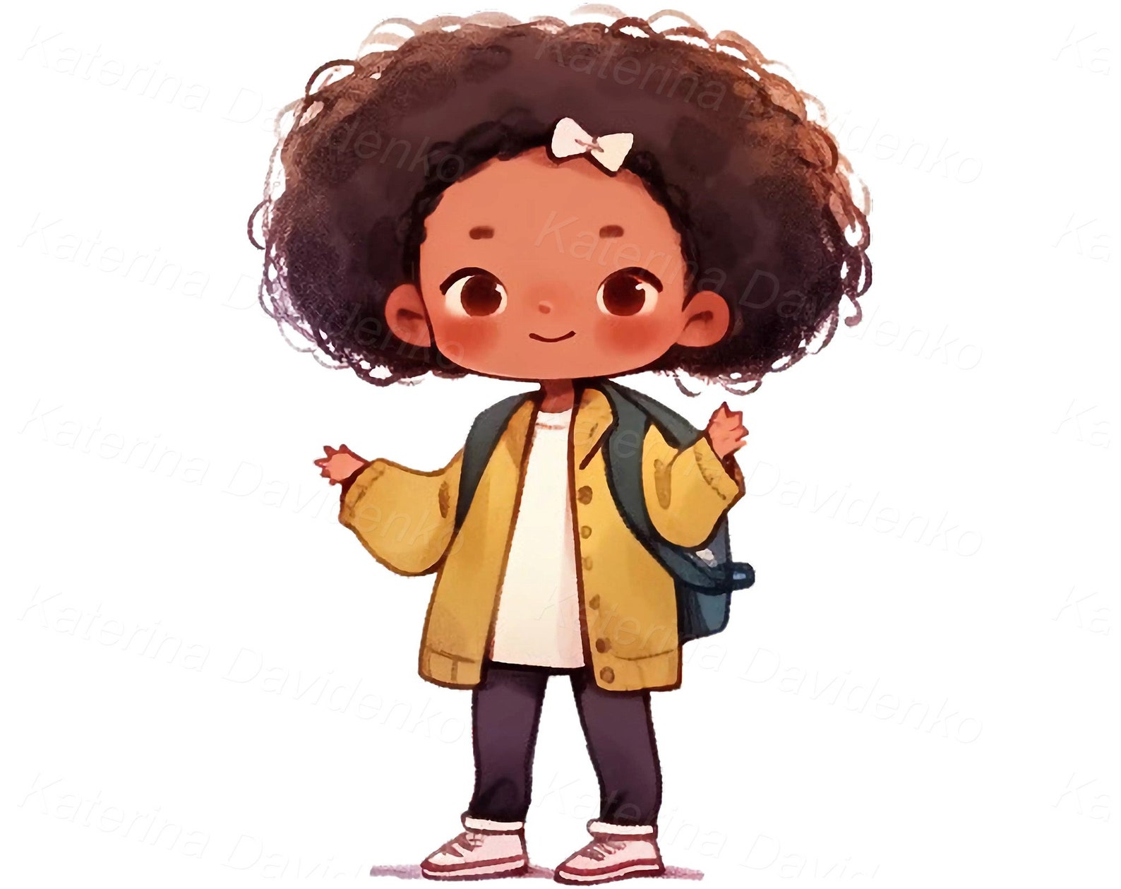 Cartoon Clipart Set of School Kids With Backpacks, Boys and Girls in ...