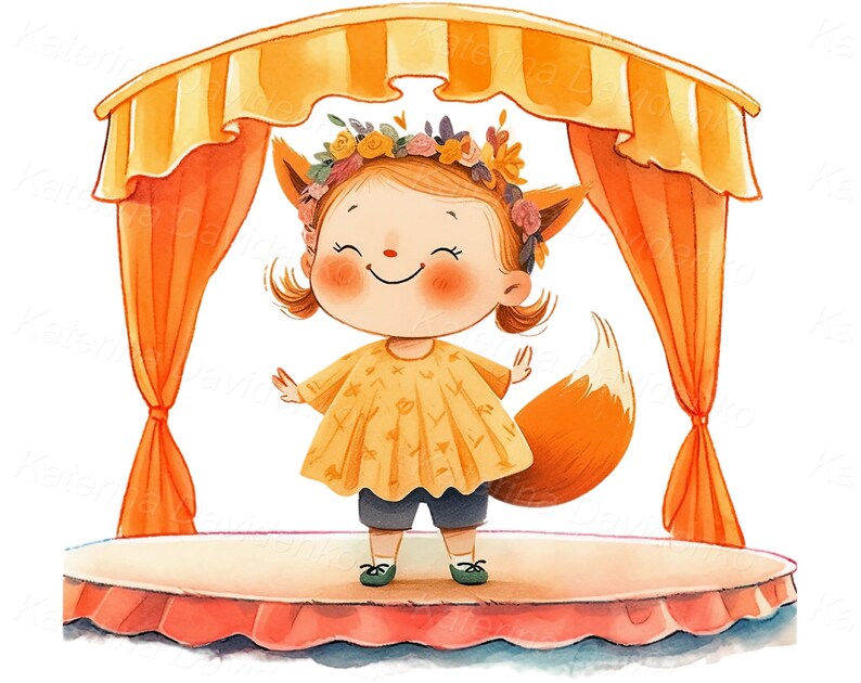 Set of Isolated Watercolor Cartoon Kids PNG Clipart, Children ...