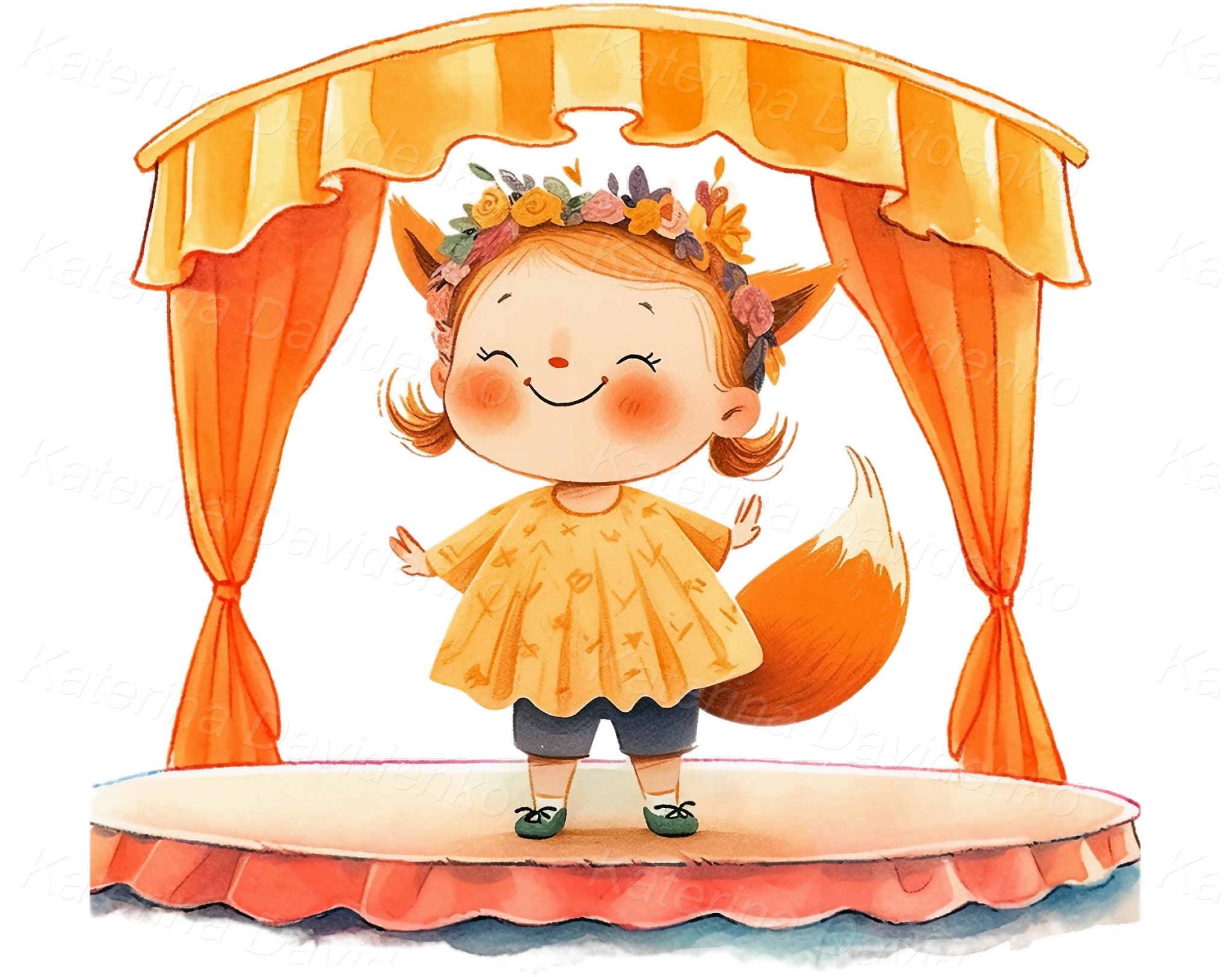 Set of Isolated Watercolor Cartoon Kids PNG Clipart, Children ...