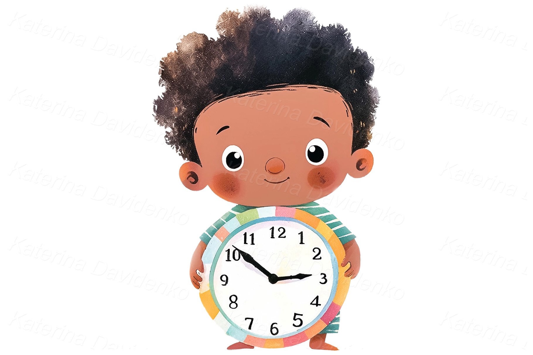 Cartoon Kids PNG Clipart, Set of Isolated Watercolor Children Pictures ...