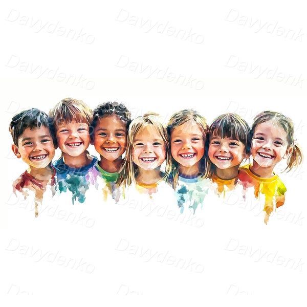 Cartoon Kids Avatars PNG Clipart Bundle. Big Collection of Cute ...