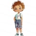 Funny Cartoon Little Multinational Kids in Different Casual Summer ...
