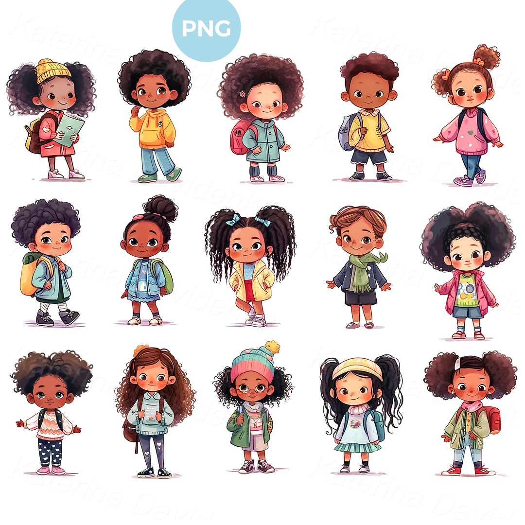 Happy Little School Girl Standing With Backpack PNG Clipart Isolated ...