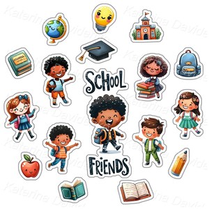 Student Goodnotes Stickers Cute Cartoon School Planner Stickers Happy ...