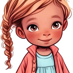 Isolated Cute Cartoon Kids PNG Clipart Set, Children Avatars Web Icons ...