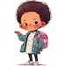 Cute Cartoon Multiethnic School Kids With Backpacks PNG Clipart Set ...