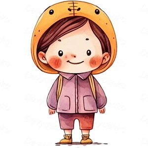 Set of Cute Cartoon Schoolkids With Backpack, Isolated Kids PNG Clipart ...