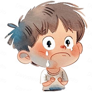 Big PNG Set of Watercolor Kids Clipart Children Face Expressions Kids ...