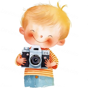 Cartoon Kids PNG Clipart, Set of Isolated Watercolor Children Pictures ...