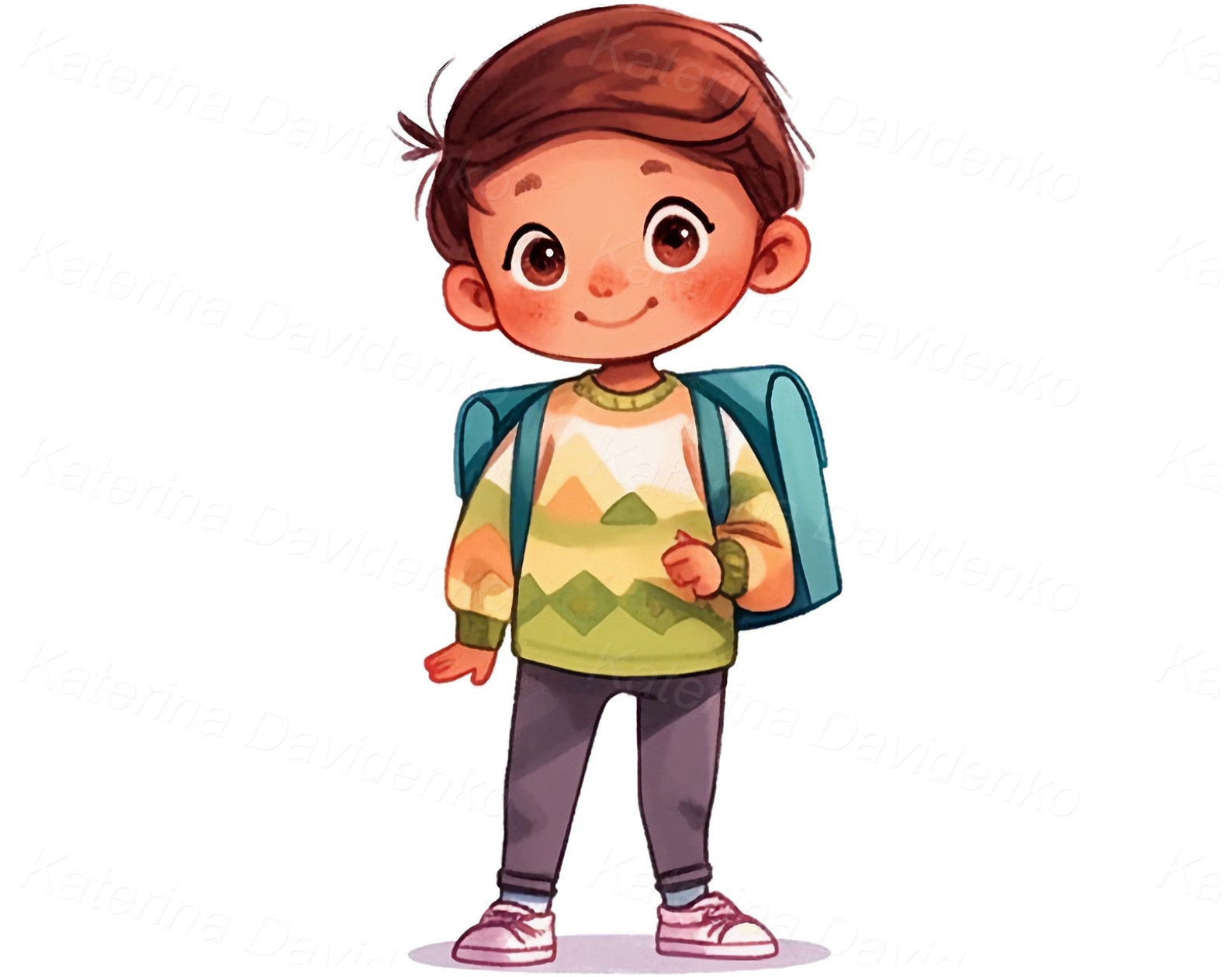 Multiethnic Little Kids PNG Clipart. School Children With Backpacks ...