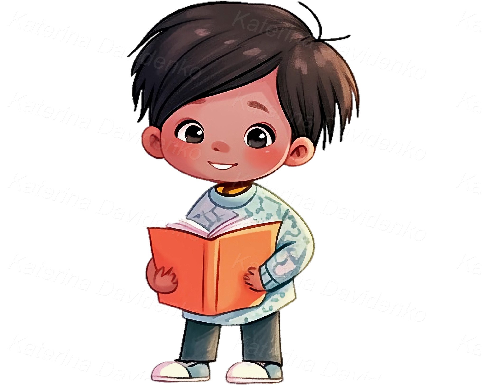 Cartoon Multiethnic School Children Clip Art, Anime Kids Characters ...