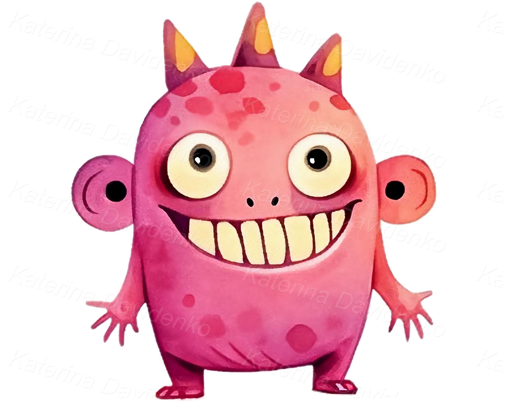 Colorful Cartoon Monsters Clipart Set. Friendly Fantasy Creatures ...