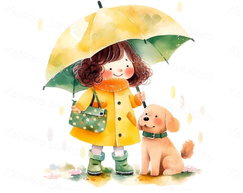 Cartoon Little Kids Outdoor Clipart, Autumn Weather, Children Season ...