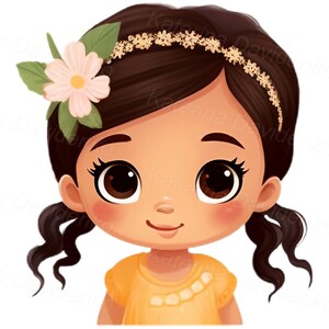 Cartoon Girl Faces Clipart, Happy Little Kids Avatars, Funny Children ...