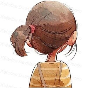 Cute Kids Emotions PNG Clipart Set. Cartoon Girl With Different Facial ...